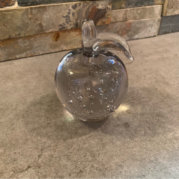 5 Pines | Office | Hand Blown Crystal Glass Apple Figurine Paperweight ...
